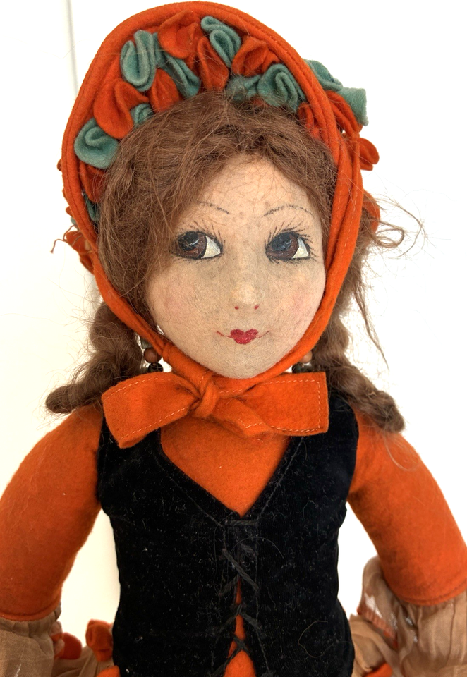Antique Vintage 20" Lenci Italy Long Limb Lady Felt Cloth Doll All ...