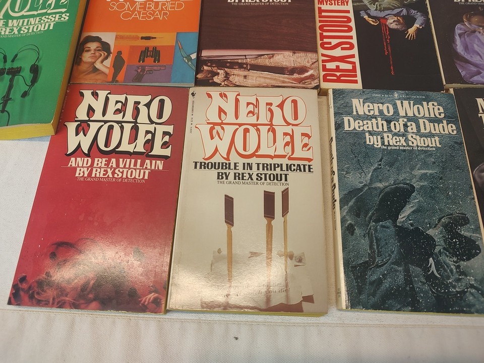 Lot of 17 Nero Wolfe Mystery Books by Rex Stout Vintage 60's Paperback ...