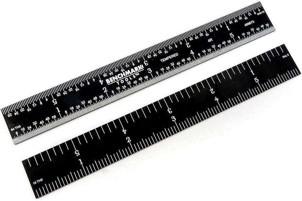 Benchmark Tools 6" 4R Rigid Machinist Ruler Grad Black Chrome Stainless ...