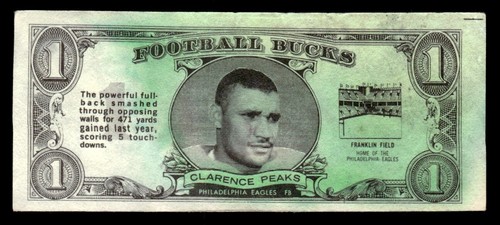 1962 Topps Bucks Football #46 Clarence Peaks GD | eBay