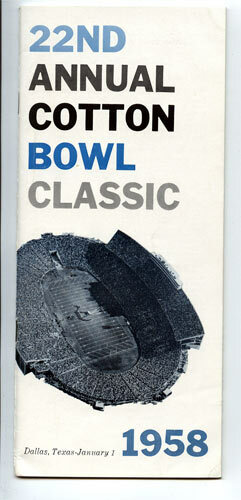 1958 Cotton Bowl * *RARE* * Navy vs Rice Media Guide VTG NCAA Football ...