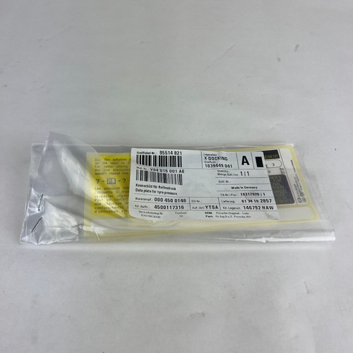 2020 - 2023 Porsche Taycan Tire Information Label Data Plate 20" V04 ...