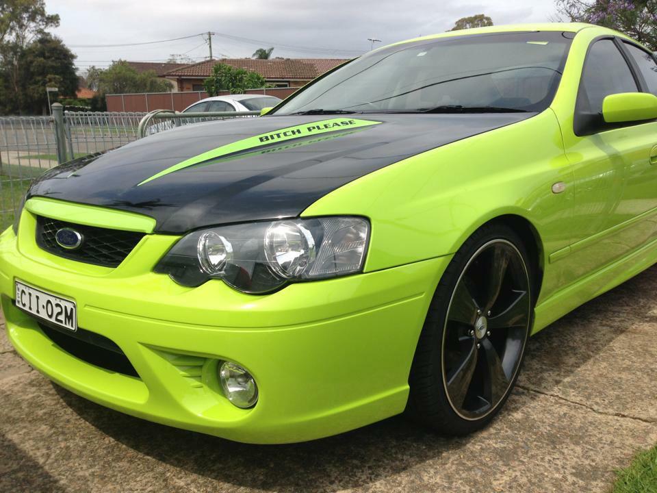 CUSTOM BONNET BULGE DECALS for FORD BA/BF XR8/GT/FPV ANY COLOUR ANY ...