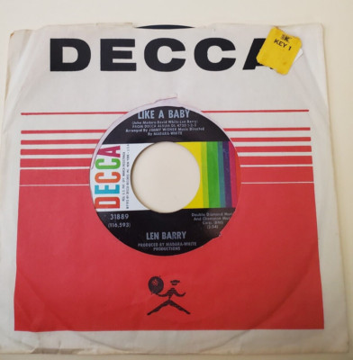 Len Barry LIKE A BABY / HAPPINESS (ROCK N ROLL 45) #31889 PLAYS VG+ TO ...