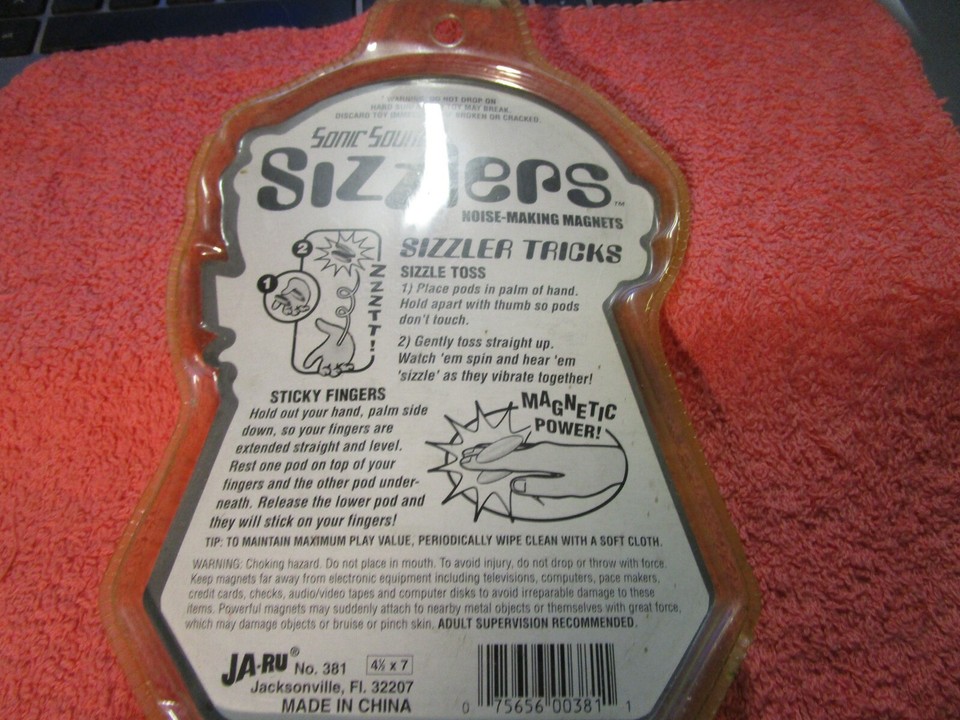 SIZZLERS TOY NOISE MAGNETS SONIC SOUND SIZZLERS MAGNETS JARU SEE MY ...