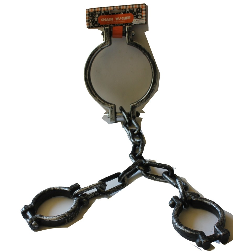 29" Plastic Creepy Neck Chain w Handcuffs, Scary Costumes, Haunted ...