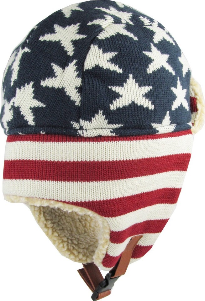 Patriotic USA Flag America Aviator Trapper Hat Winter Cap Warm Fleece ...