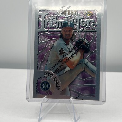1996 RANDY JOHNSON Topps Finest Intimadators #77 Silver Parallel HOF ...