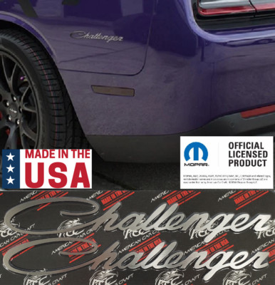 Pair Brushed Stainless Emblems for Challenger (Custom Badge Decal ...