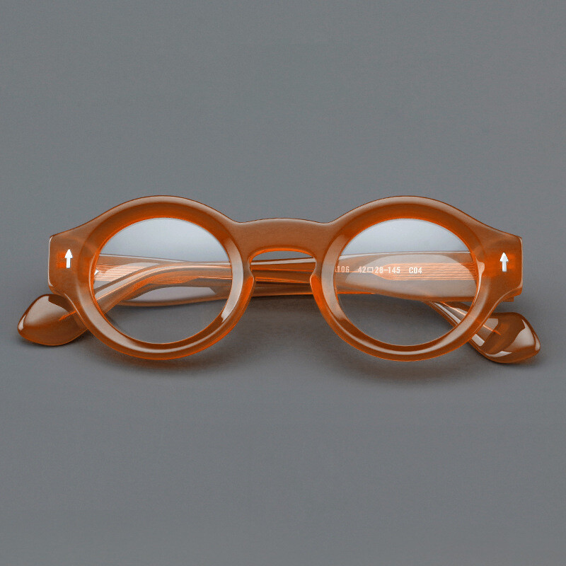 Acetate Round Retro Eyeglasses For Men Women Classic Glasses Thick ...