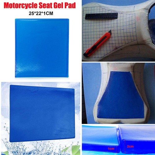 2PCS Motorcycle Seat Gel Pad Comfortable Soft Cushion Shock Absorption ...