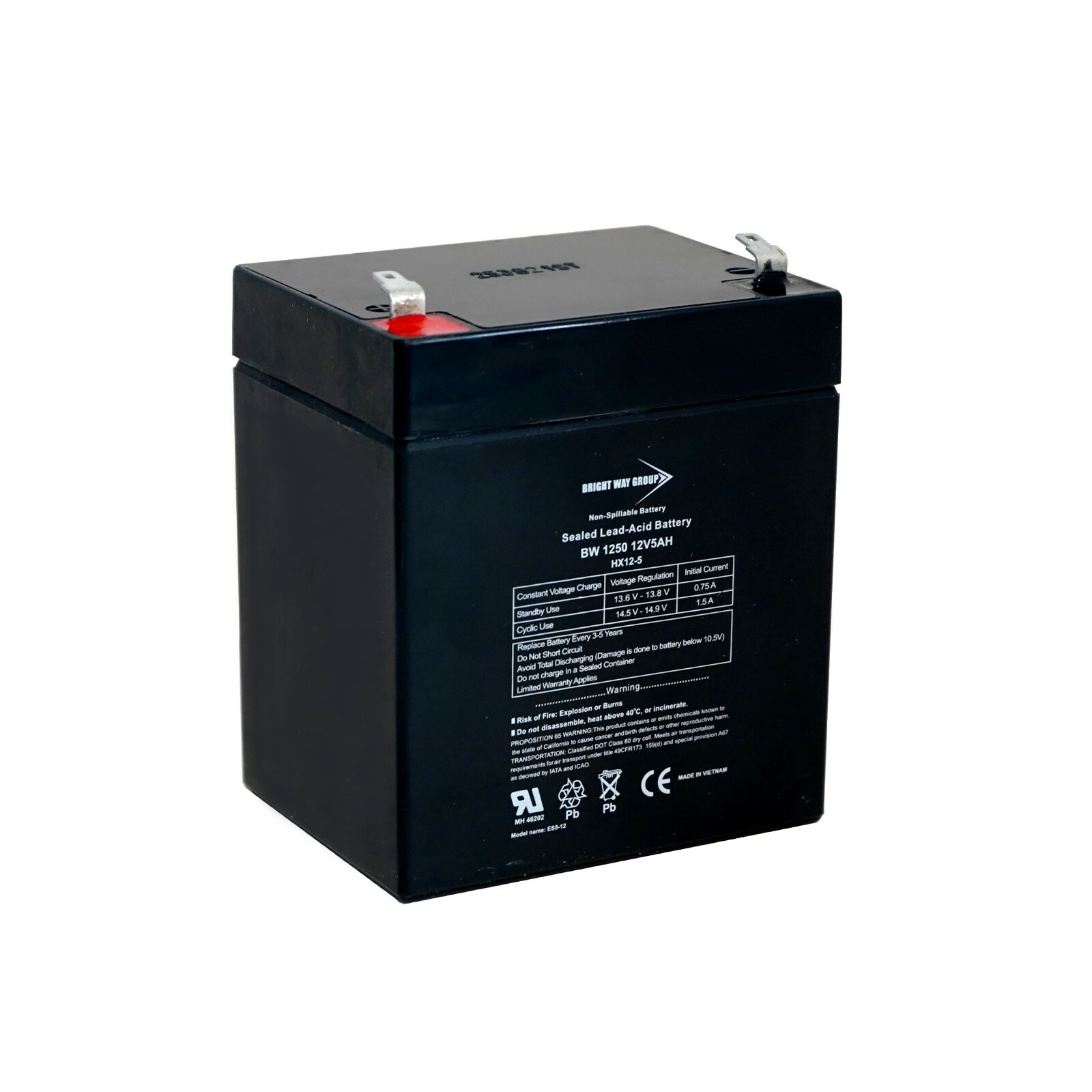 BWG 12V 5ah SLA Replacement for UPG UPS Universal Battery UB1250 F1 ...