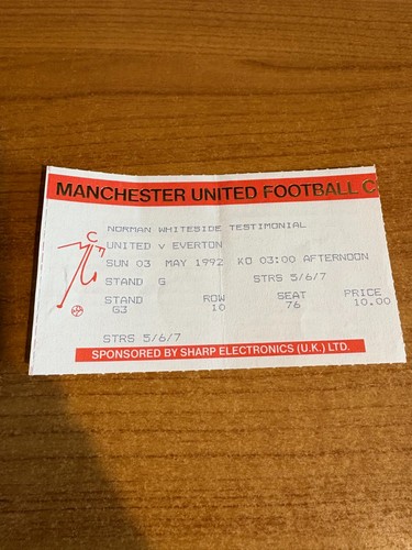 Manchester United v Everton 03.05.92 Norman Whiteside Testimonial ...
