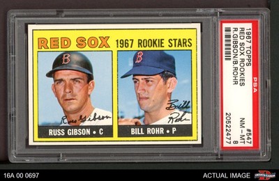 1967 Topps #547 Russ Gibson / Bill Rohr Red Sox RCs RC PSA 8 - NM/MT | eBay