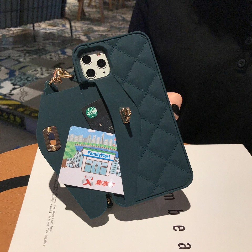 For iPhone 16 15 14 13 12 Pro Max 11 XR 8 Handbag Chain Wallet Strap ...