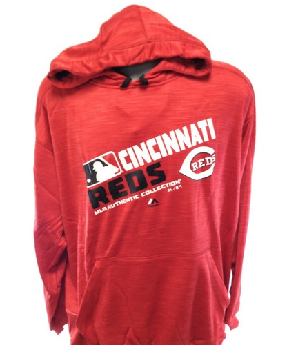 Mens Majestic Therma Base Cincinnati Reds MLB Fleece Pullover Baseball ...