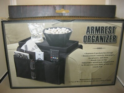 Samsonico USA - 6-Pocket & Tray Armrest Organizer Non-Slip Black Couch ...