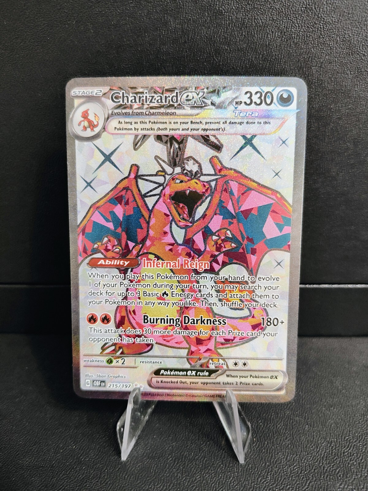 Charizard ex 215/197 Obsidian Flames Ultra Rare Holo Pokemon TCG Card ...
