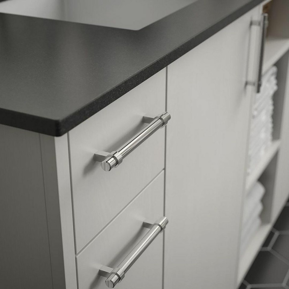Brushed Nickel Modern Kitchen Cabinet Handles Pulls Hardware Stainless ...