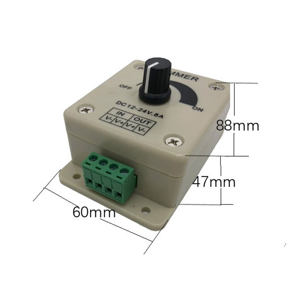 3Pcs Manual Dimmer Switch for LED Strip Light, 12V 8A Mountable with ...