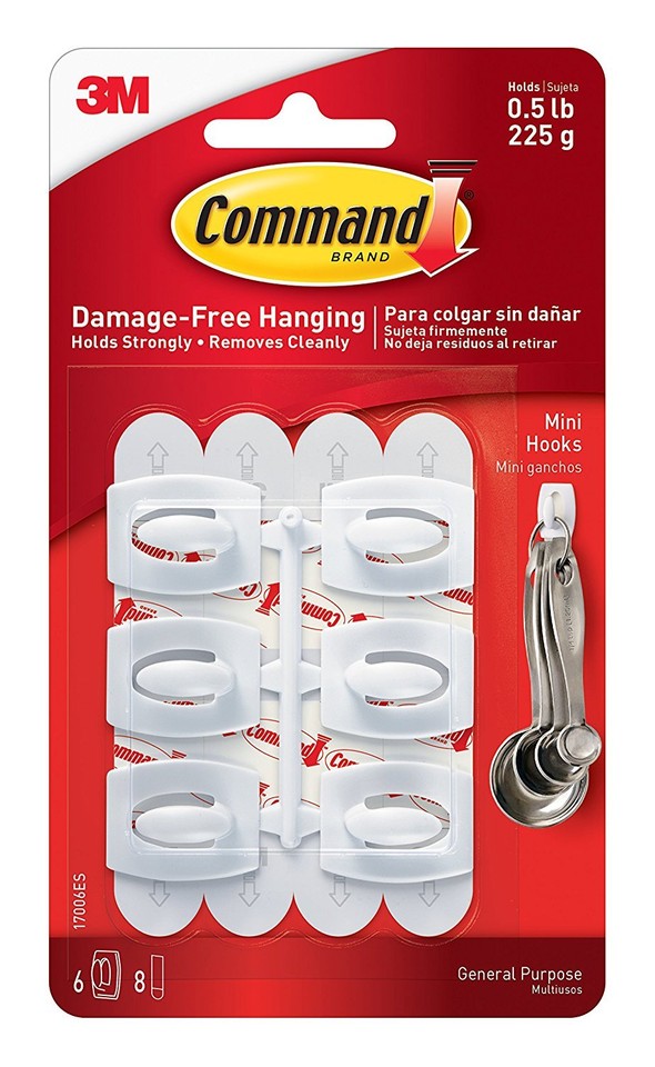 3M COMMAND Hooks, Mini, Utility, Ceiling, Jumbo, Large, Nickel ...