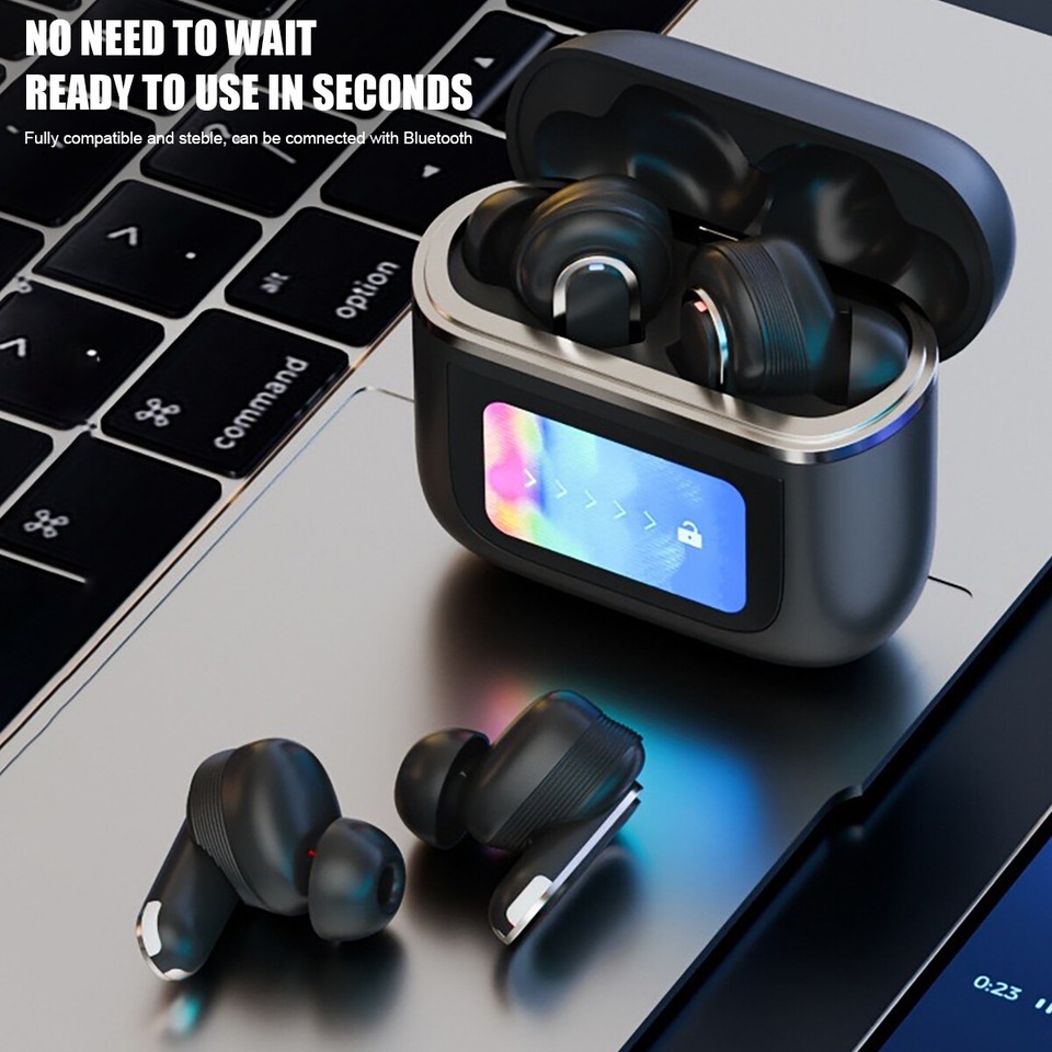 TWS Smart Touch Screen Earbuds Wireless Bluetooth Headphones Headset ...