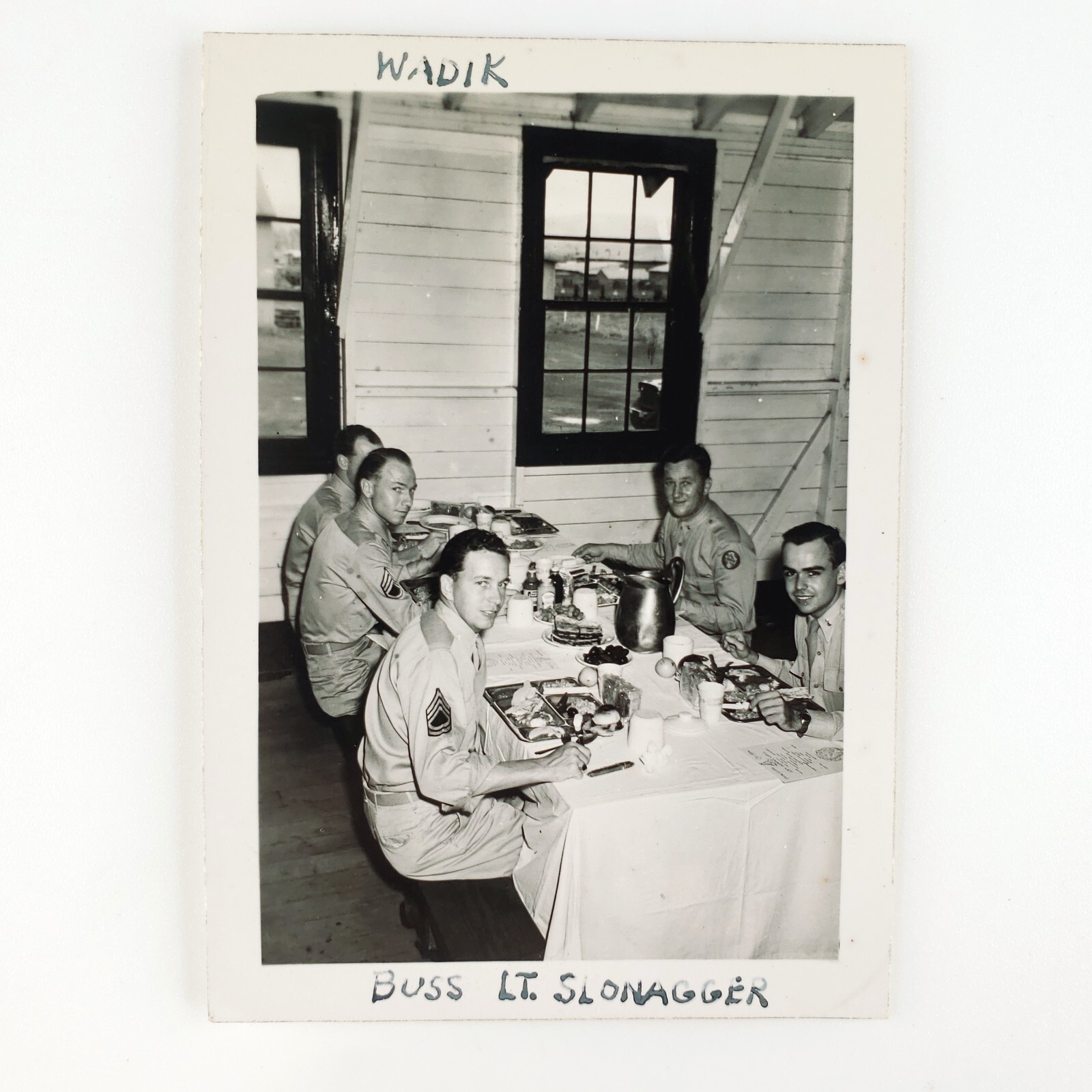 Honolulu Soldiers Eating Dinner Photo 1940s Schofield Barracks Hawaii ...