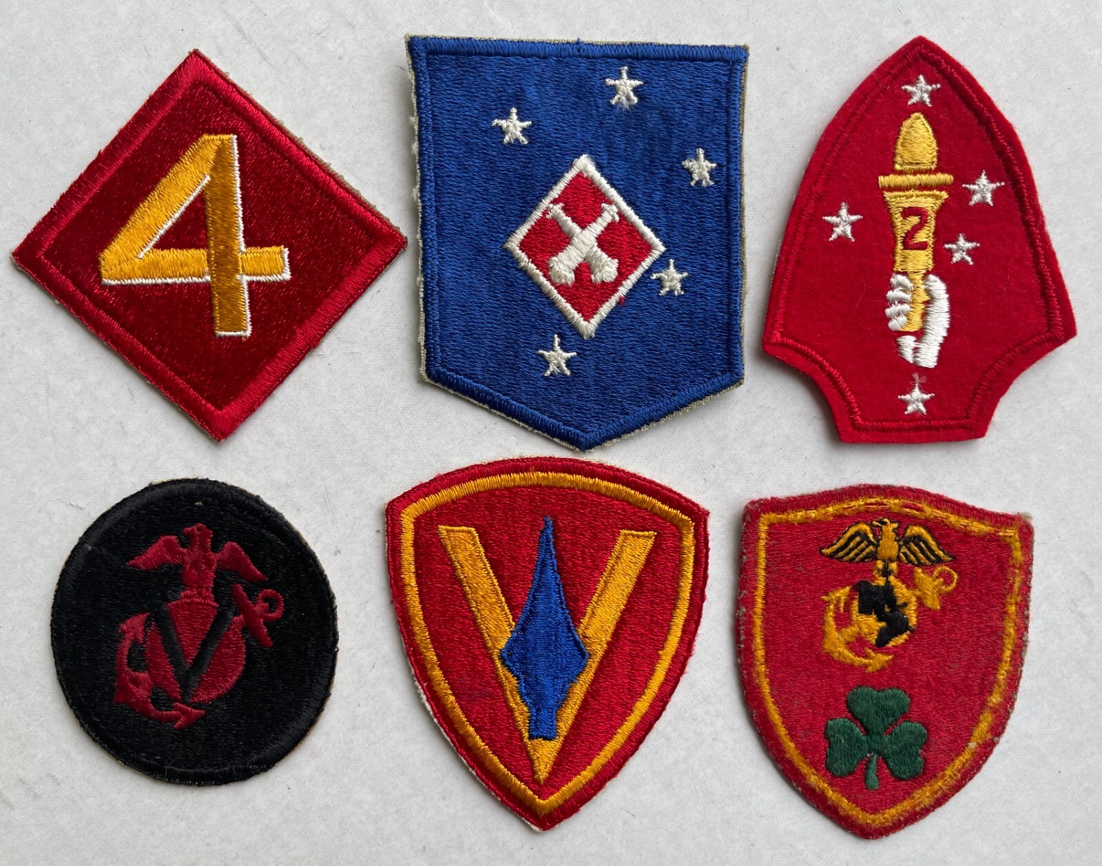 LOT OF SIX WWII USMC MARINE PATCHES INSIGNIA | eBay