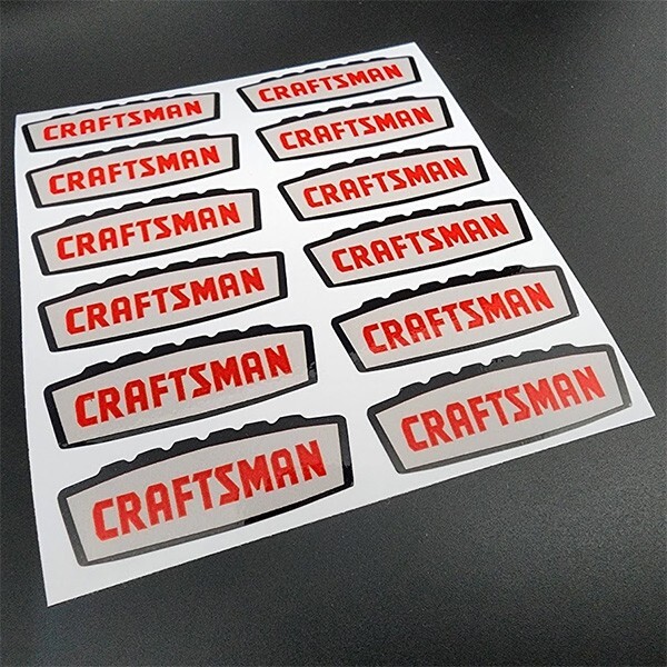 1 3/4" x 5/8" 1960's CRAFTSMAN TOOLS x 12 Vintage Style DECAL, Vinyl ...