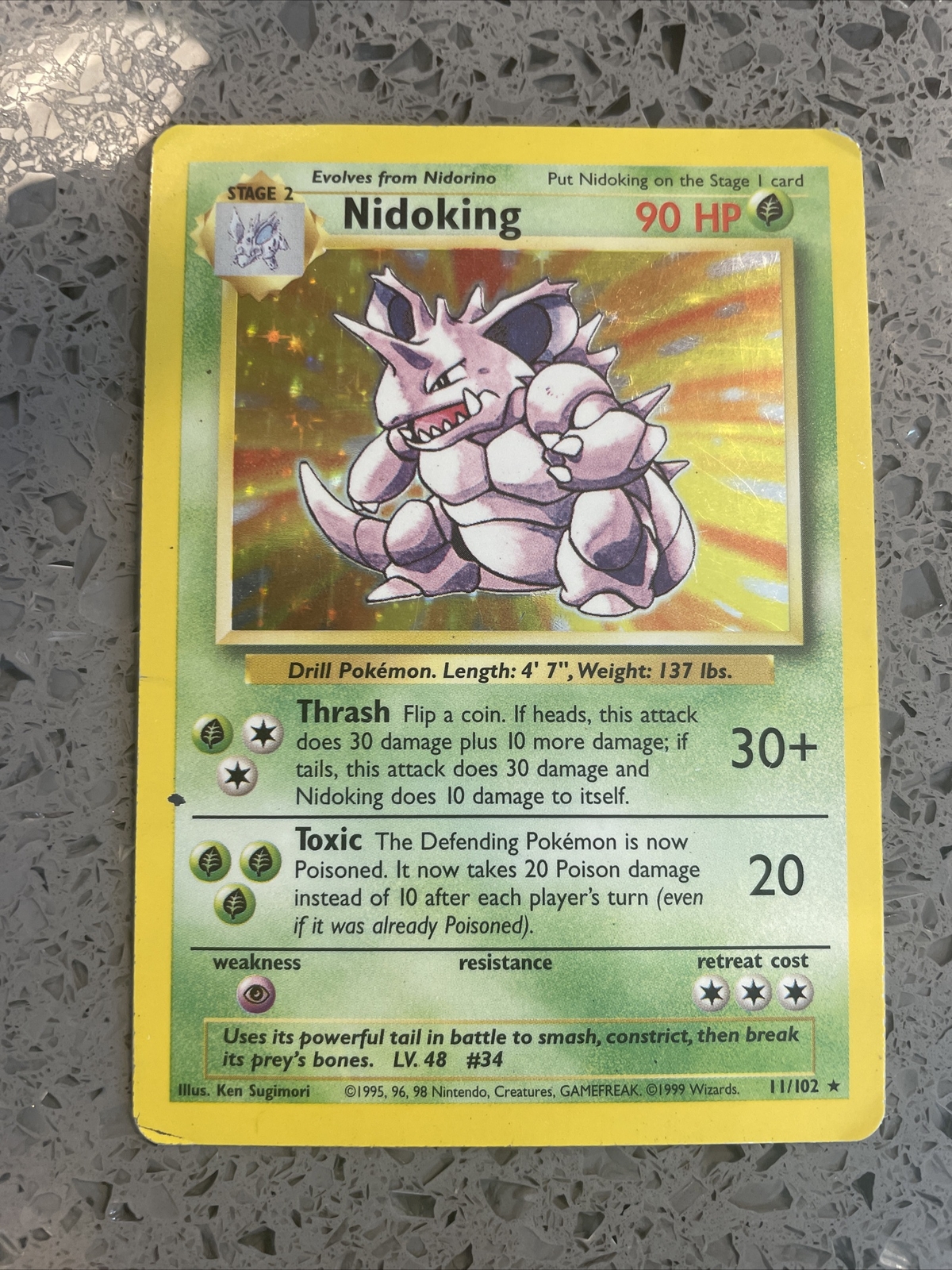 1999 Pokémon TCG Nidoking Base Set 11/102 Unlimited Holo | eBay