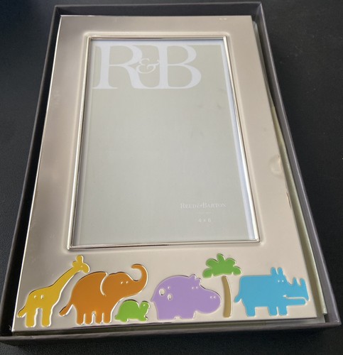 Reed & Barton Jungle Parade Frame 4" x 6" Giraffe Rhino Elephant Turtle ...