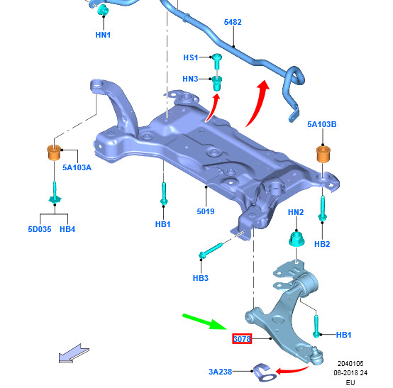 2173539 Arm Suspension Under Front Right Ford Focus Turn 1268019 for ...