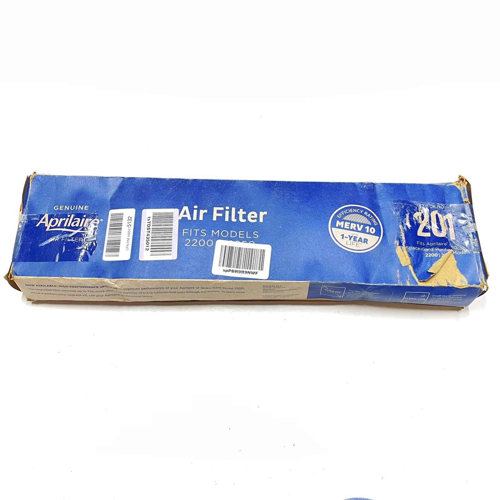 AprilAire 201 Replacement Air Filter 2250 2200 White NEW DAMAGED BOX S6 ...