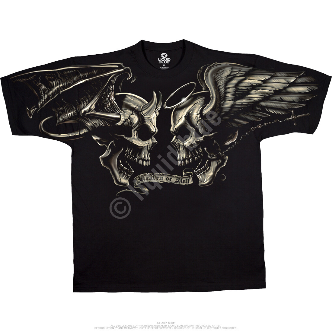 GOOD & EVIL-ANGEL DEVIL SKULLS-T-SHIRT S-M-L-XL-XXL,3X-4X-5X-6X Heaven ...