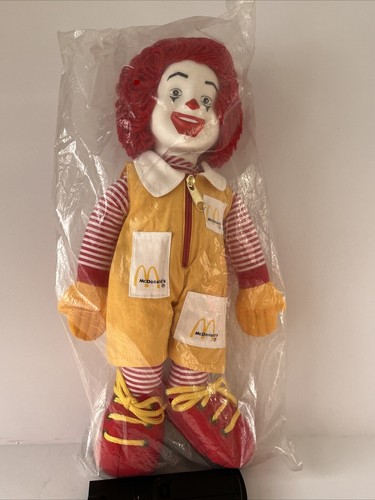 Vintage Ronald McDonald Plush Doll 1984 15" Yarn Hair Plastic Face ...