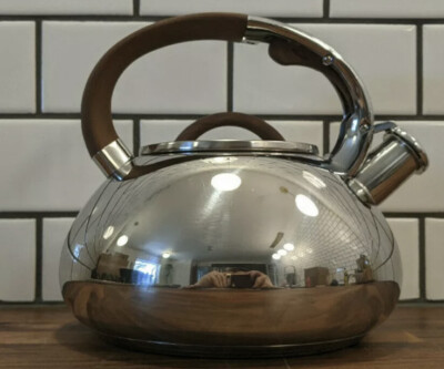 Brandani Whistling Faux Wood Handle Induction Tea Kettle Teapot ...