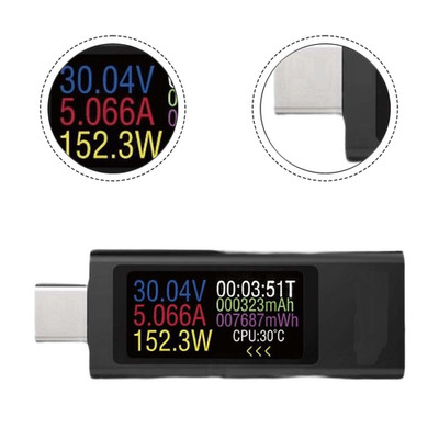 Digital Mobile Charger Tester Voltage Current Power Meter for Type C PD ...