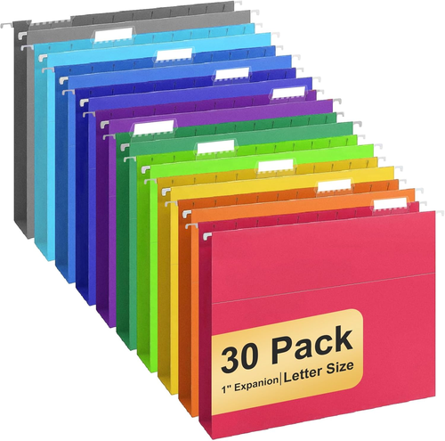 Hanging File Folders, 30 Pack Letter Size Hanging File Folders with ...