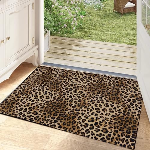 Leopard Rug 2x3 Washable Animal Print Rugs Non Slip Short Plush Ultra ...