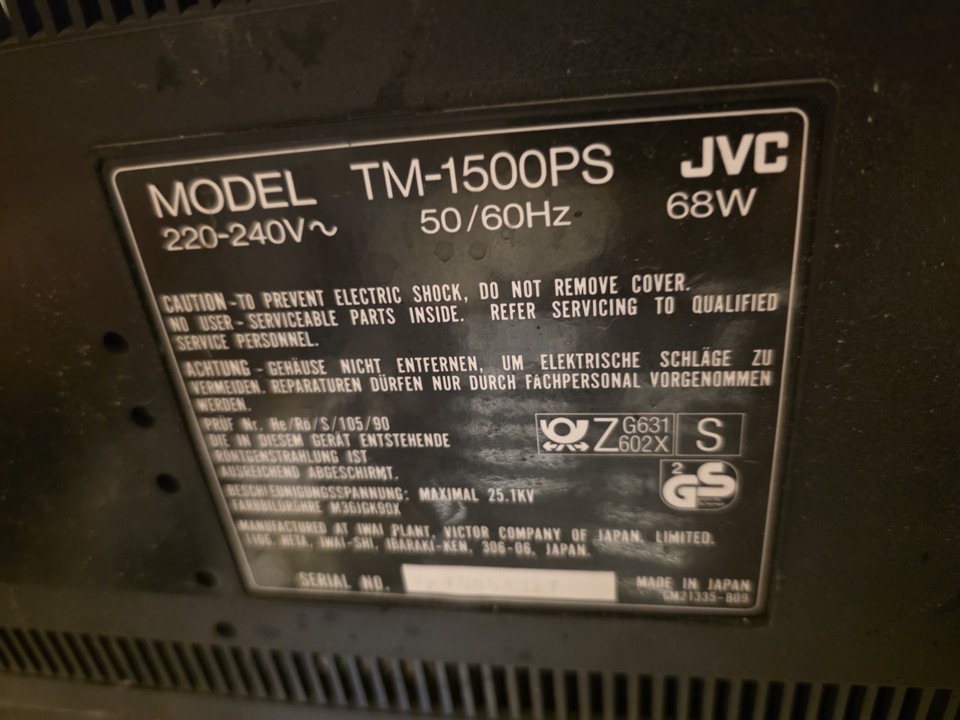 JVC Tm 1500 Ps Monitor 15 Inch Screen Vintage Retro Gaming | eBay UK