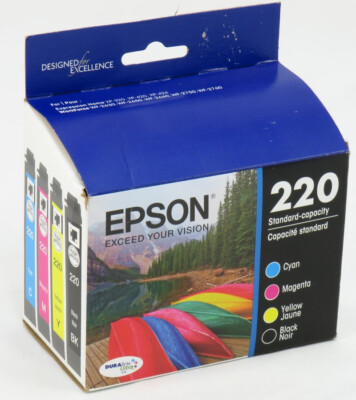 Epson 220 Standard Capacity 4-Pack Ink - Cyan, Magenta, Yellow Black ...