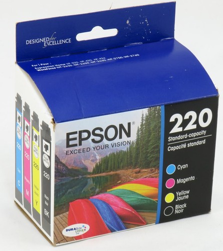 Epson 220 Standard Capacity 4-Pack Ink - Cyan, Magenta, Yellow Black ...