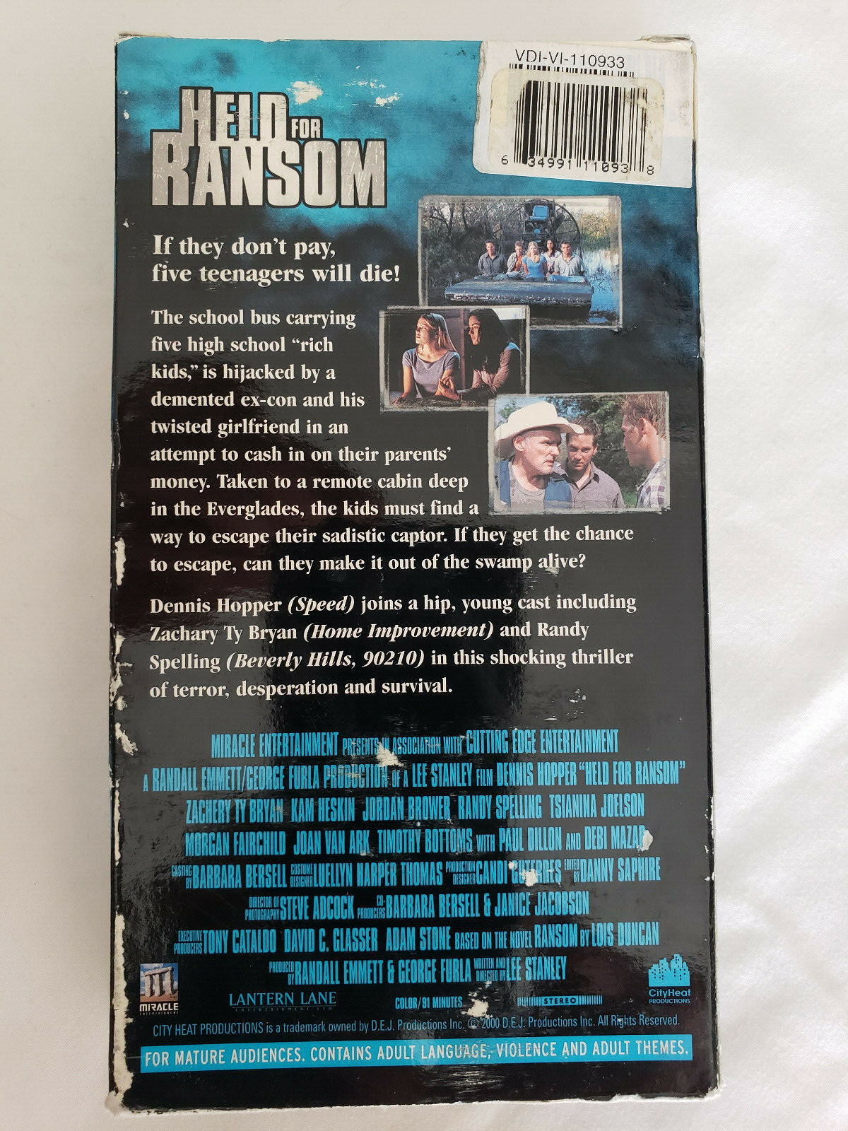 Held for Ransom VHS VCR Movie 2000 Zachery Ty Bryan, Dennis Hopper ...