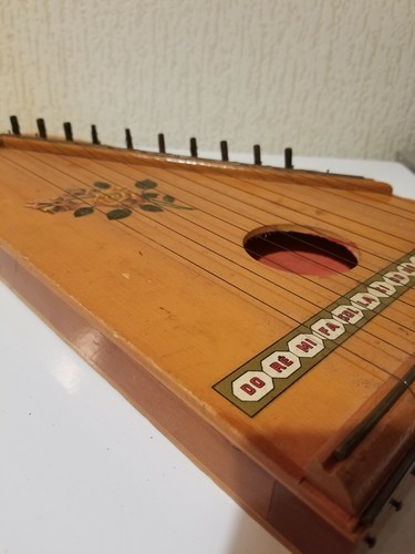 Cithare ancienne Harpe Bois Vintage Deco Instrument De Musique Jouet ...