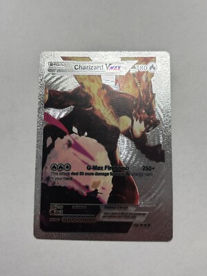 Black Charizard VMAX HP780 Silver Foil Fan Art Display Card 1/8 | eBay