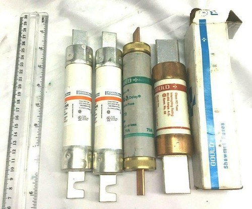 Gould Shawmut Lot of 4 Fuses RFS70, Tri-Onic TRS100R, OT200, New Free ...