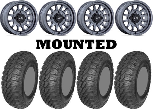 Kit 4 AMS M4 Evil Tires 30x10-14 on Black Rhino Rapid Gray Wheels VIK ...
