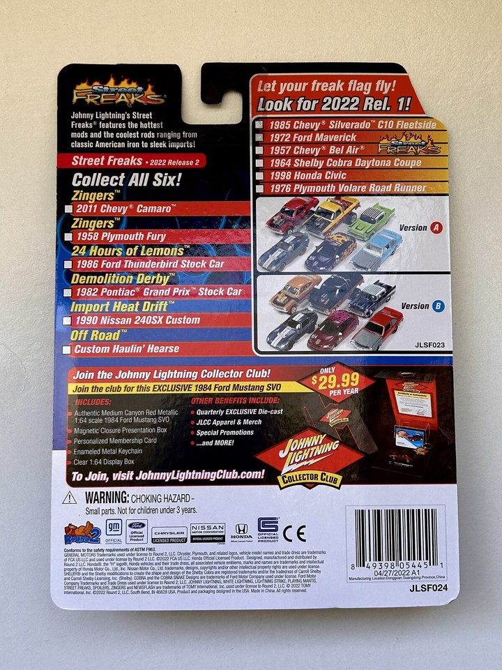 JOHNNY LIGHTNING 2022 R2/A5 Street Freaks 1990 Nissan 240SX Import Heat ...