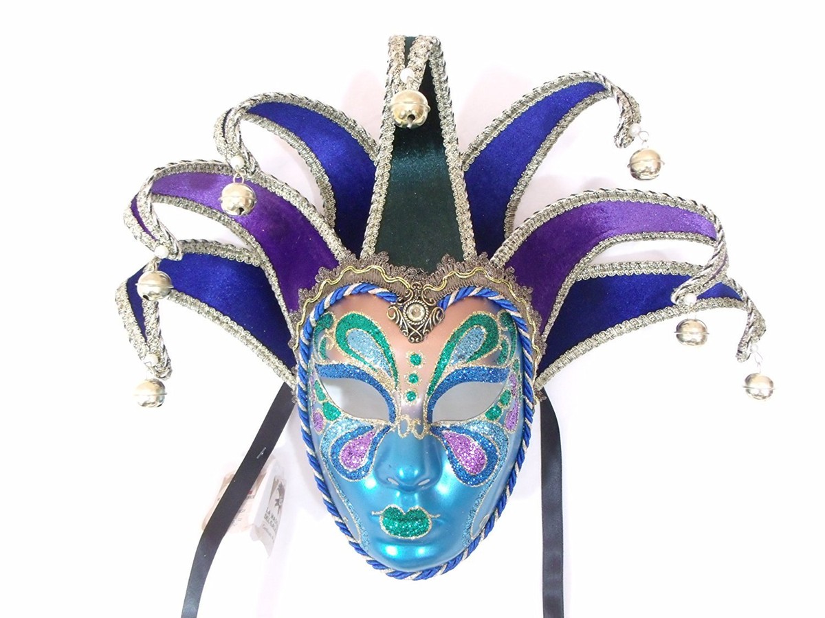 Full Face Masquerade Masks Mardi Gras Feather Sequins Bling Mask