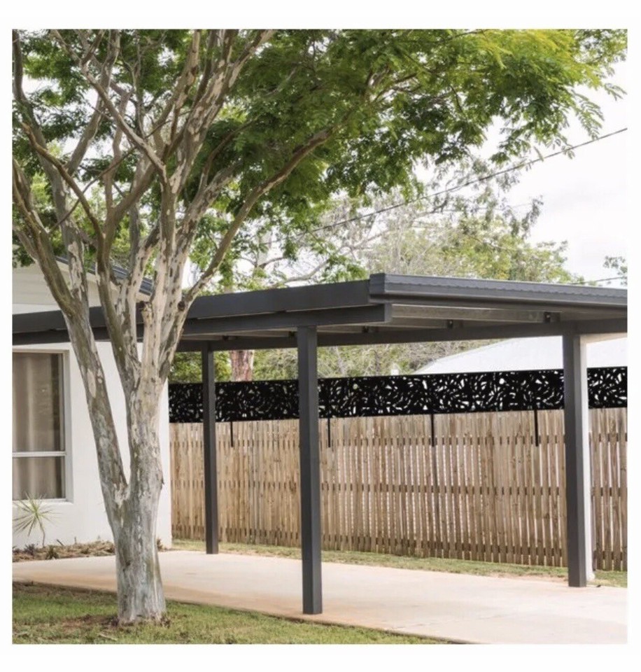 Charcoal Stylish Fence Extension Screen 2.4m x 60cm Privacy Shade ...
